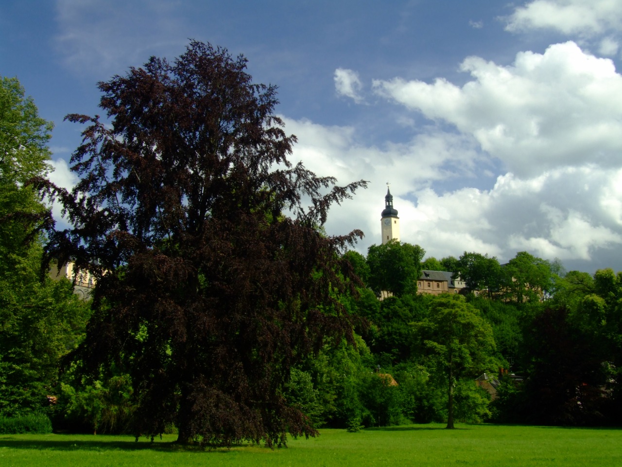 Greiz, Park mit Schlossturm